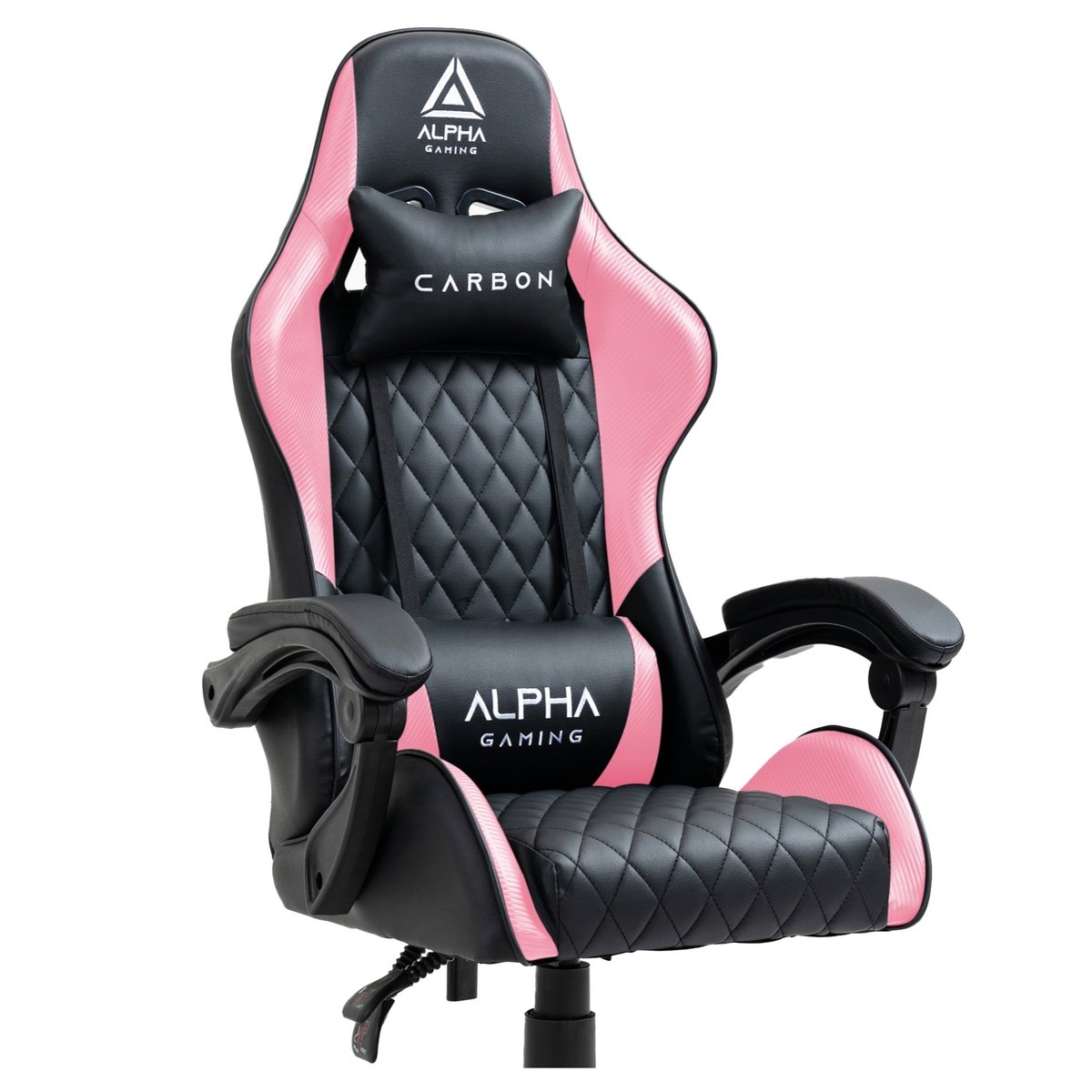 FOTEL GAMINGOWY ALPHA BIUROWY KRZESŁO GRACZA OBROTOWY KUBEŁKOWY RÓŻOWY - Alpha Gaming | Sklep ...