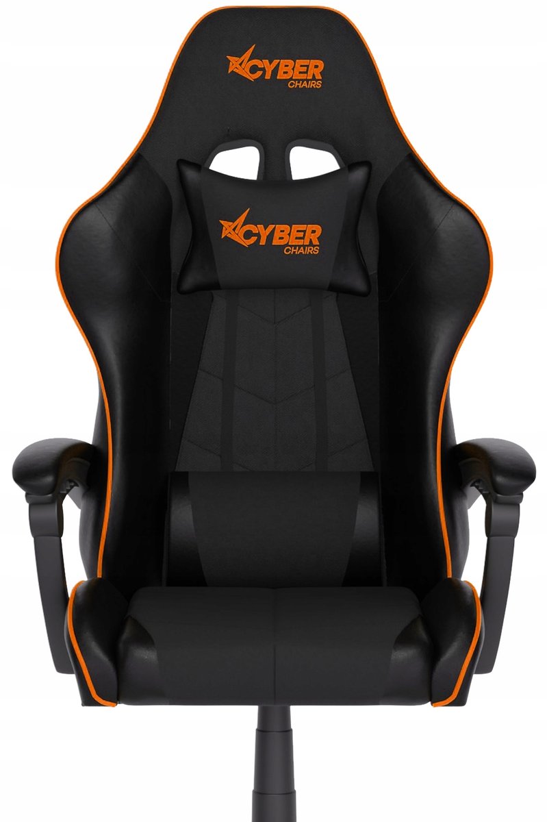 FOTEL GAMINGOWY CYBER CHAIRS SELECT ORANGE - CZARNY - BIUROWY - Inna ...