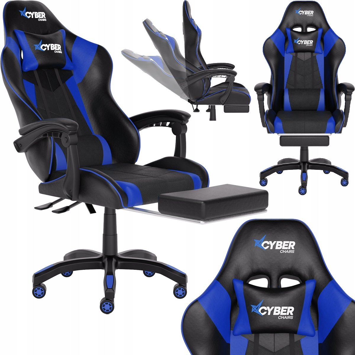 FOTEL GAMINGOWY - CYBER CHAIRS - X-POWER BLUE - Inna marka | Sklep ...