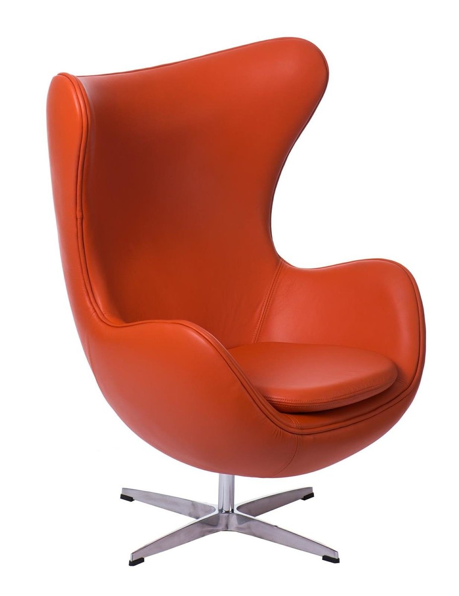 Fotel Jajo pomarańczowa skóra 67 Premium - D2.DESIGN | Sklep EMPIK.COM