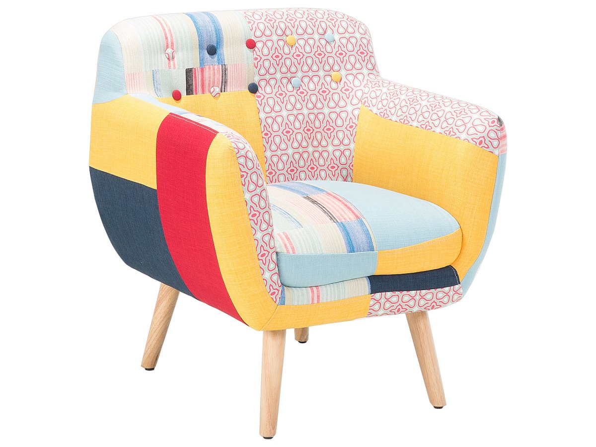 Fotel patchwork wielokolorowy MELBY - Beliani | Sklep EMPIK.COM