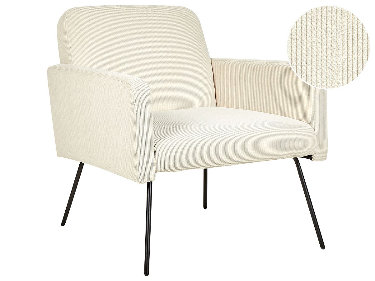 Fotel sztruksowy beżowy NARKEN - Beliani | Sklep EMPIK.COM