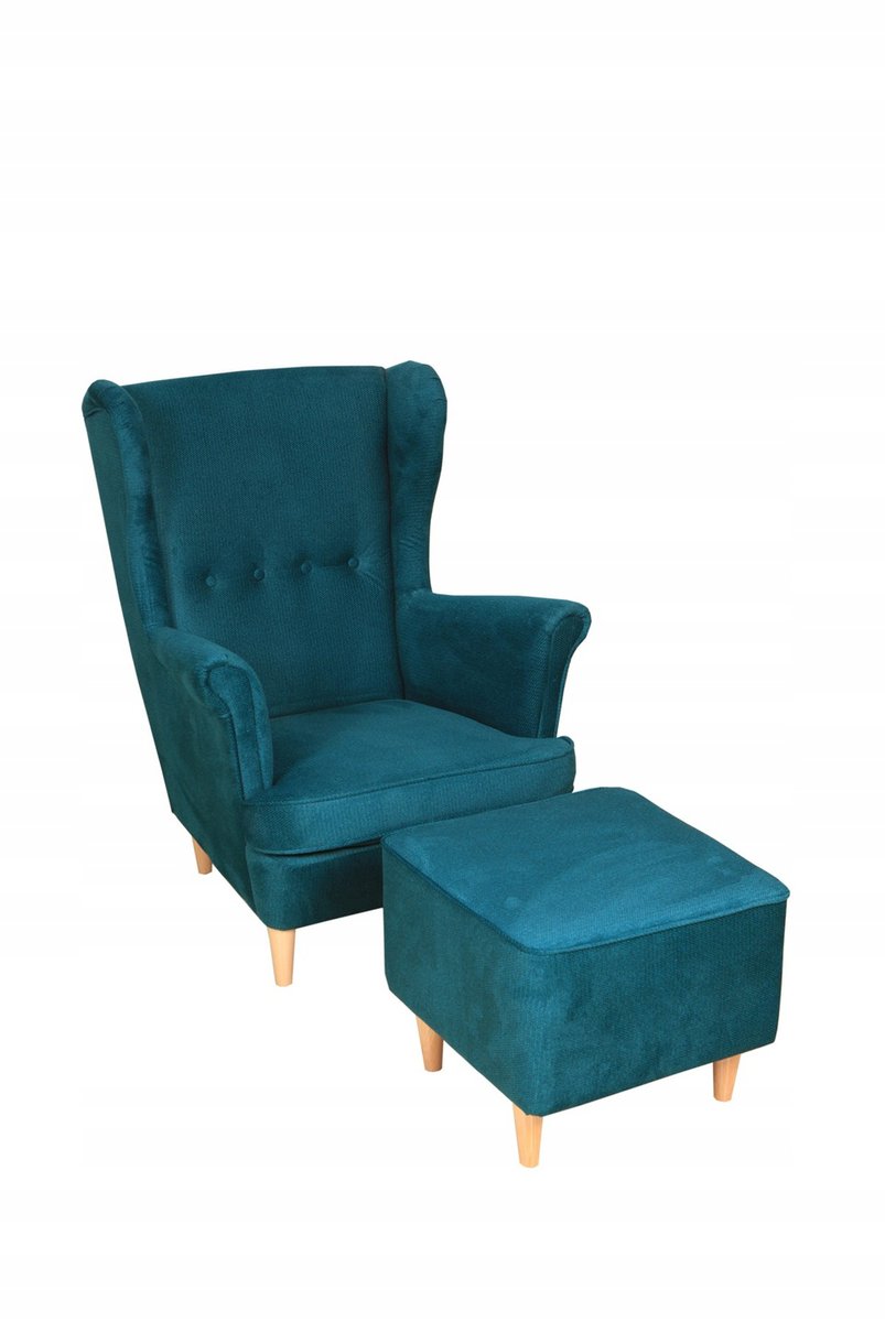 Fotel USZAK z podnózkiem, styl skandynawski plus poduszka GIERUS GROUP ...