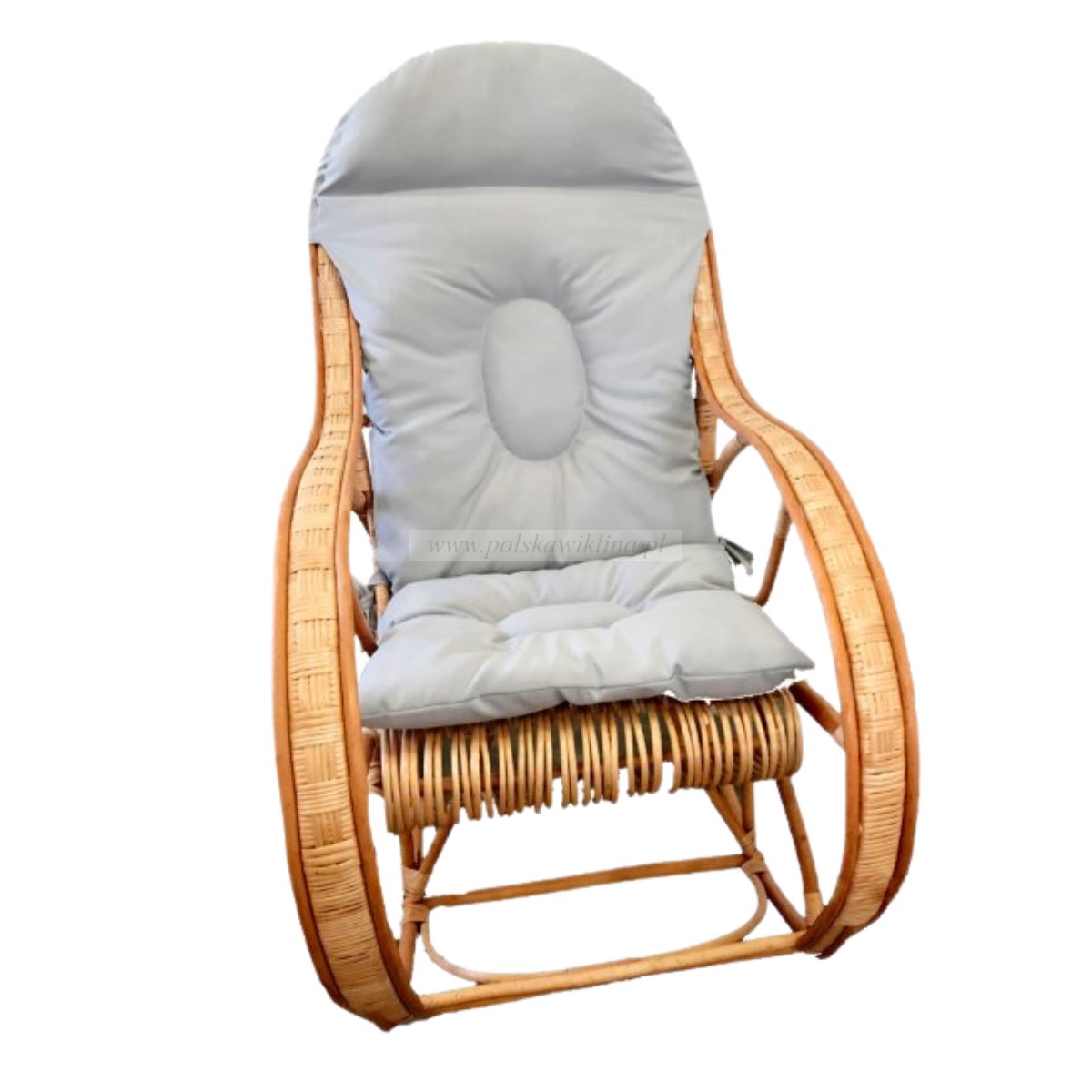 Fotel wiklinowy bujany BUJAK + poduszka szara - Polska Wiklina | Sklep ...
