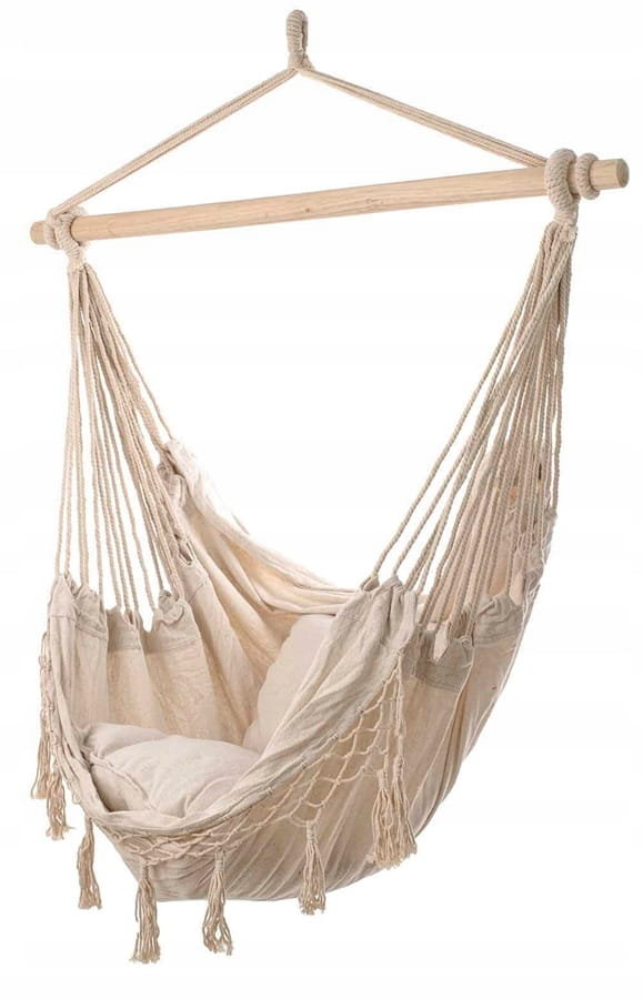 Fotel Wiszący Ogrodowy Brazylijski Huśtawka Hamak Kokon 2 Poduszki ...