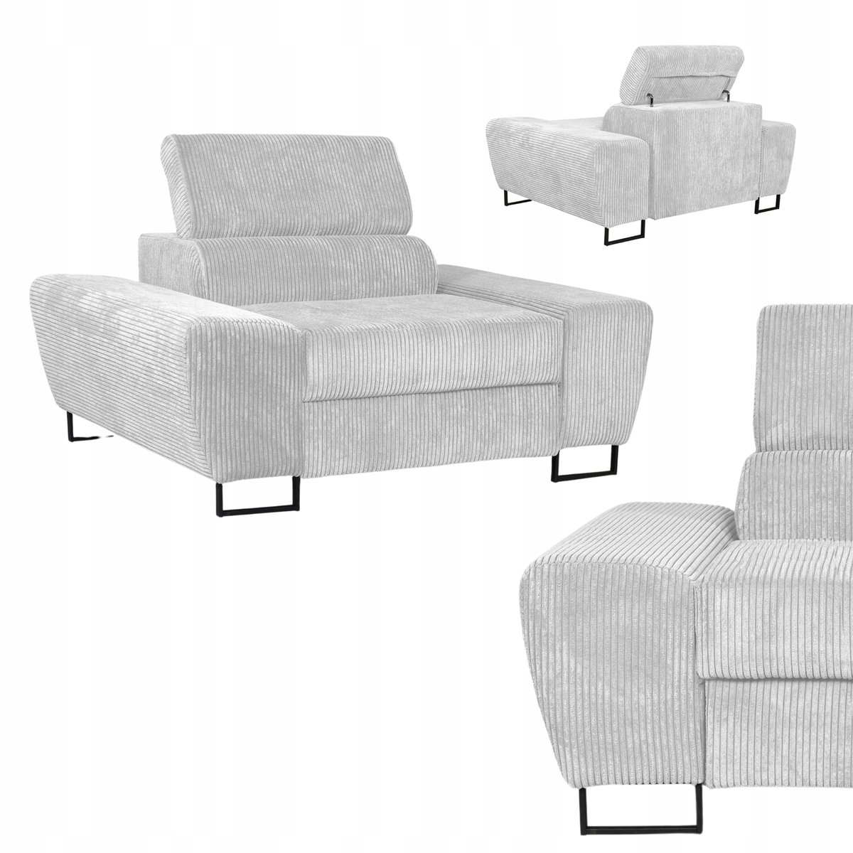 Fotel wypoczynkowy Savio salon Family meble j.szary sztruks reg zagłówek - Family meble | Sklep ...