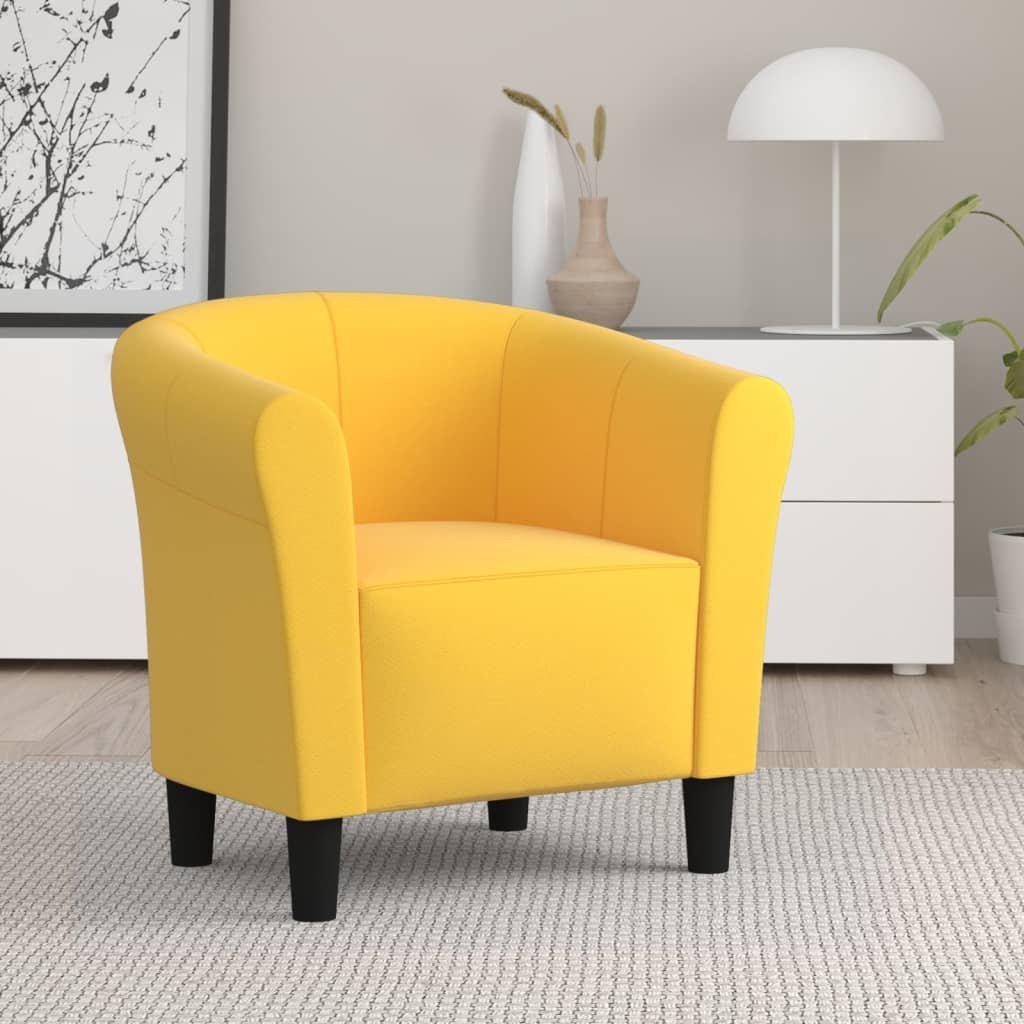 Fotel, Żółty, Tapicerowany Tkaniną - vidaXL | Sklep EMPIK.COM