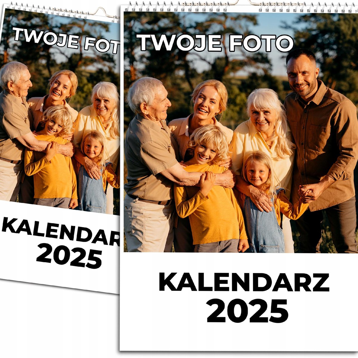 FOTO KALENDARZ ŚCIENNY A3 2025 ŚWIĘTA TWOJE ZDJĘCIA DZIEŃ BABCI DZIADKA ...