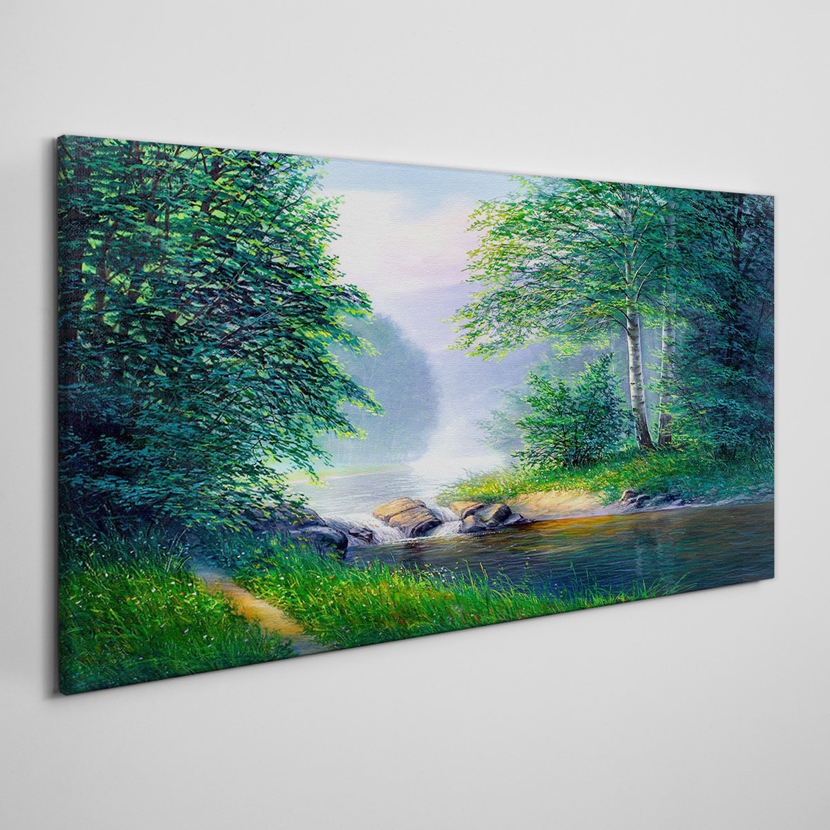 Foto-obraz Na Płótnie Las rzeka krajobraz 100x50 - Coloray | Sklep ...