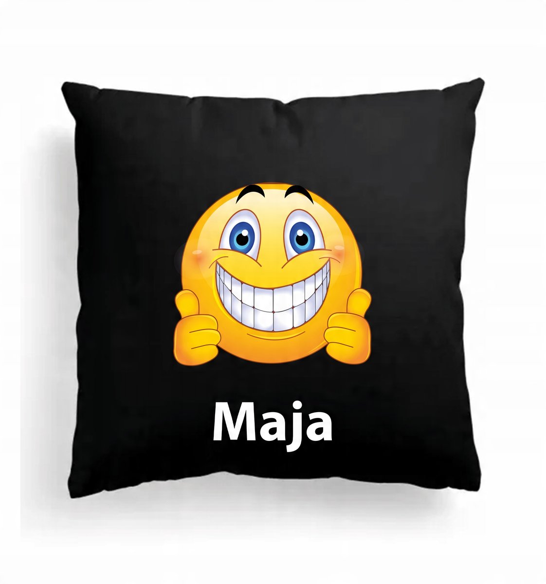 Foto Poduszka Czarna Emotka MEM Emotikon Imię - Atram | Sklep EMPIK.COM