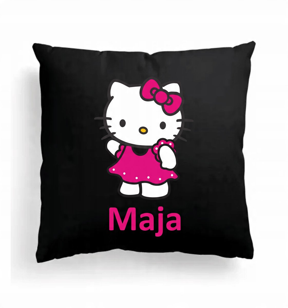 Foto Poduszka Czarna Hello Kitty kotek +IMIĘ #7 - Atram | Sklep EMPIK.COM