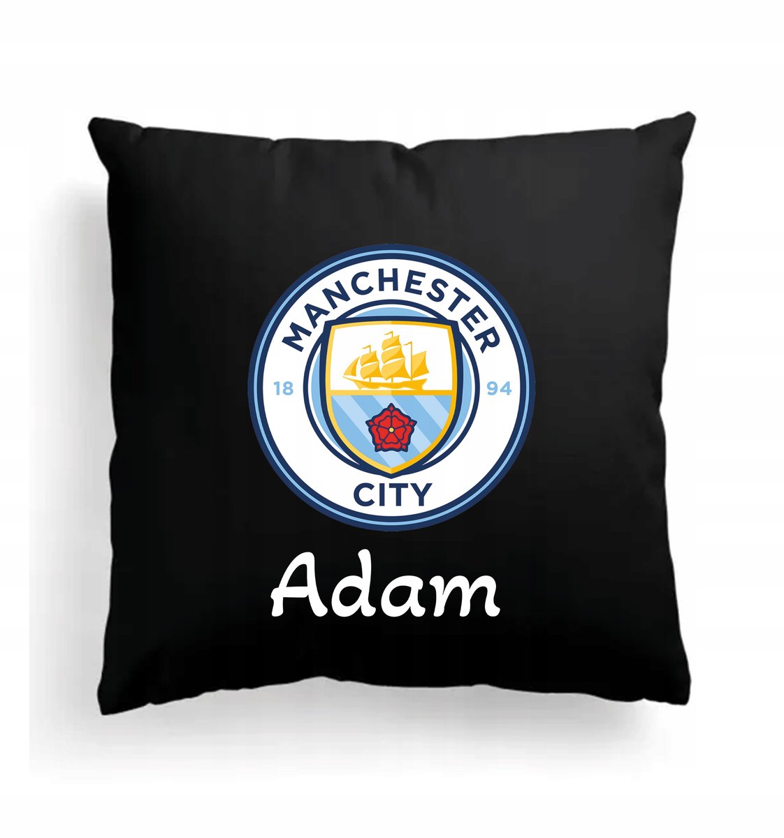 Foto Poduszka Czarna Manchester City LOGO + Imię - Atram | Sklep EMPIK.COM