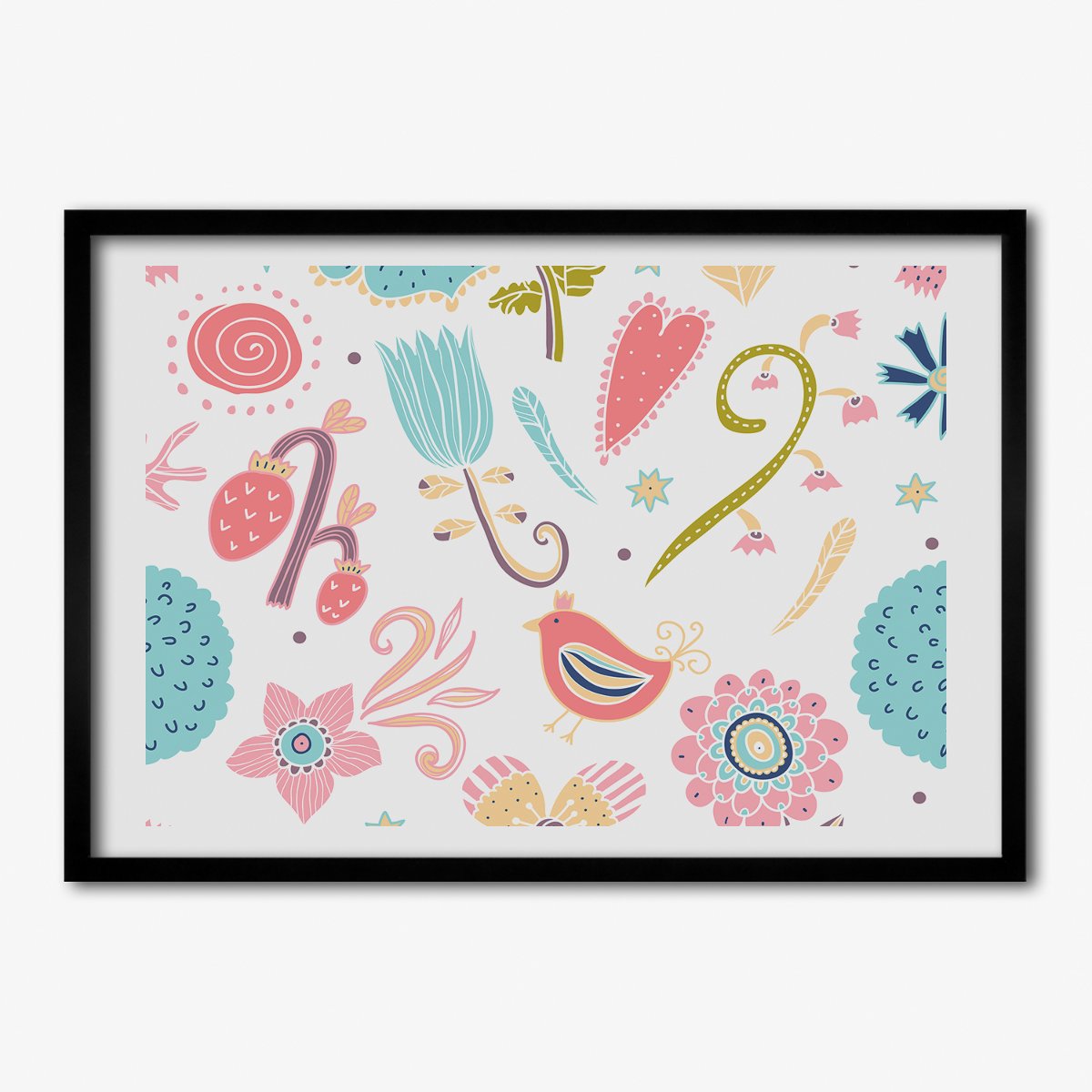 Foto ramka obraz na ścianę TULUP Kwiaty i ptaki 70x50 cm - Tulup ...