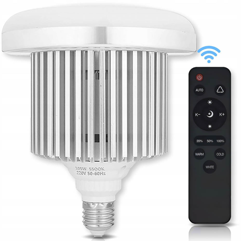 Fotograficzna Żarówka Led 105W E27 Z Pilotem 5500K - GearPro | Sklep ...