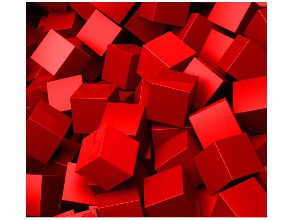 Fototapeta, Czerwone kostki 3d, 6 elementów, 268x240 cm - Oobrazy ...