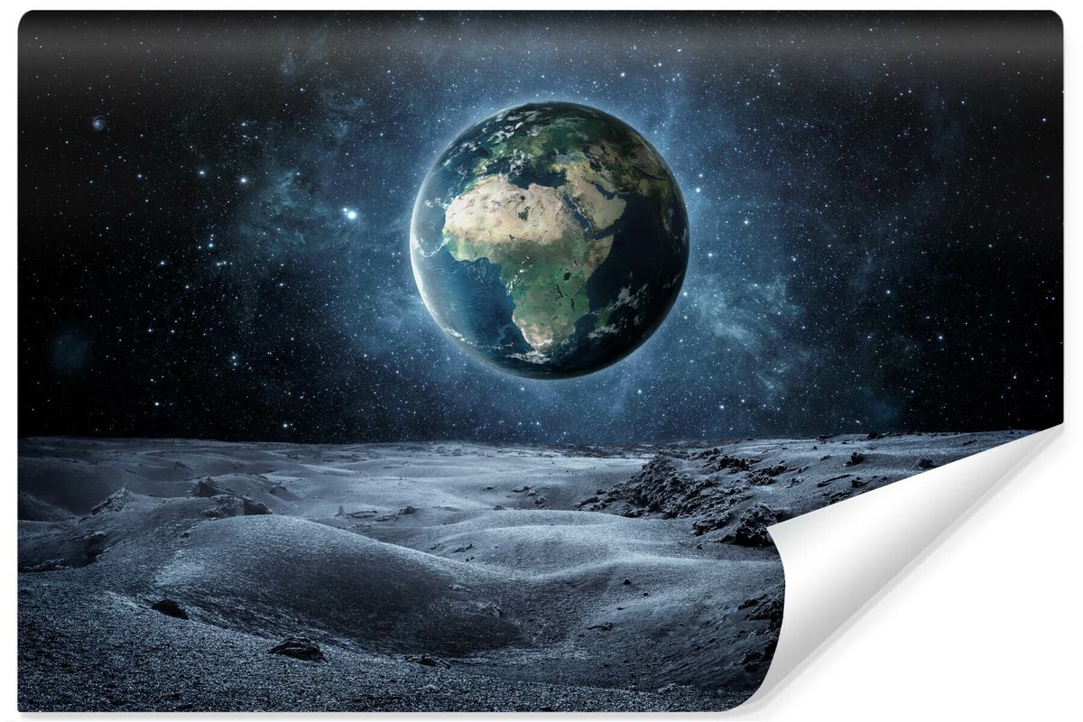 Fototapeta Dla Młodzieży ZIEMIA Kosmos Księżyc Abstrakcja Efekt 3D 360cm x 240cm - Muralo ...