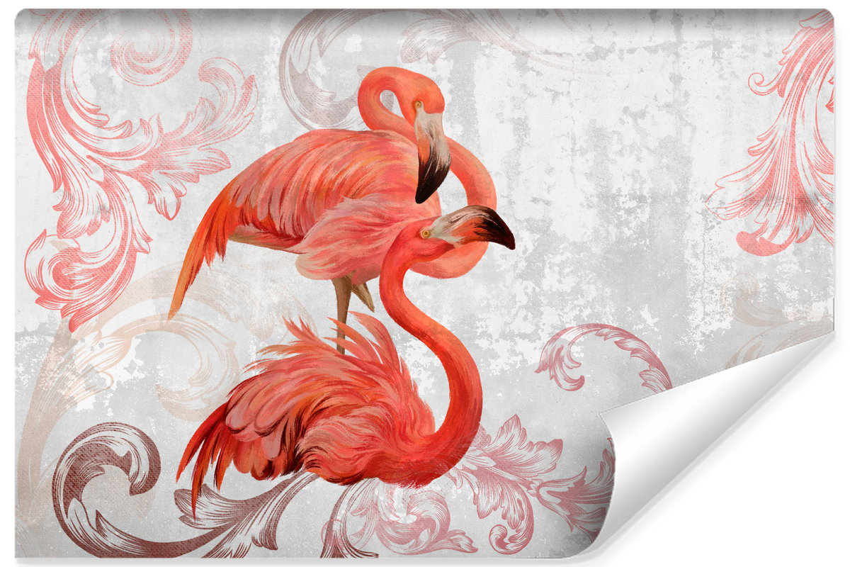Fototapeta Do Jadalni Flamingi Ptaki Beton Abstrakcja Mural 90cm X 60cm - Muralo | Sklep EMPIK.COM