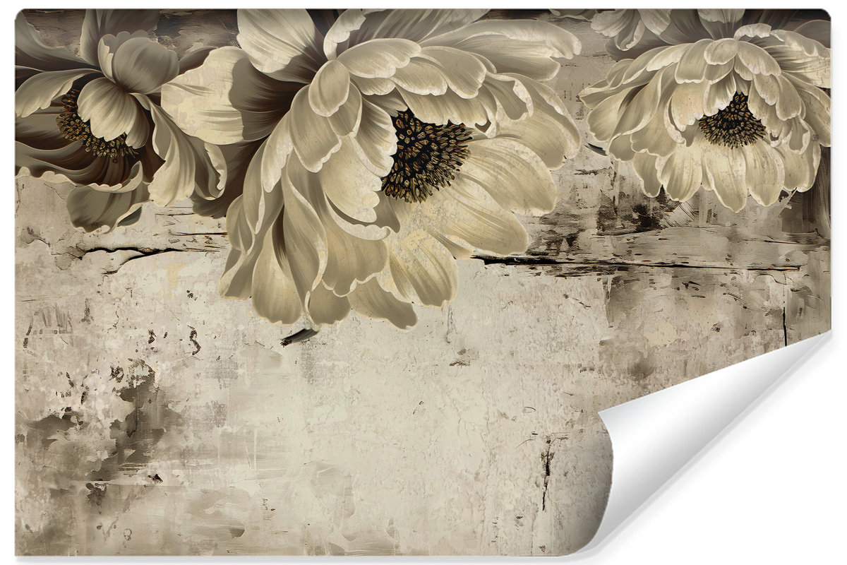 Fototapeta Do Jadalni KWIATY Natura Abstrakcja Beton Styl Vintage 180cm x 120cm - Muralo | Sklep ...