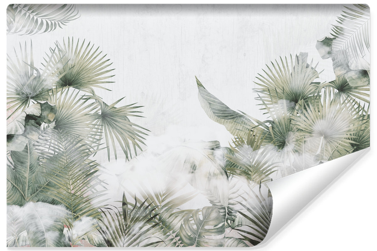 Fototapeta Do Jadalni Liście Palmowe Abstrakcja Natura Beton 270cm X 180cm - Muralo | Sklep ...