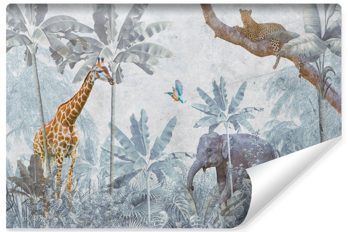 Fototapeta Do Pokoju Dzieci Dzikie ZWIERZĘTA Dżungla Palmy Natura 450cm x 300cm - Muralo | Sklep ...