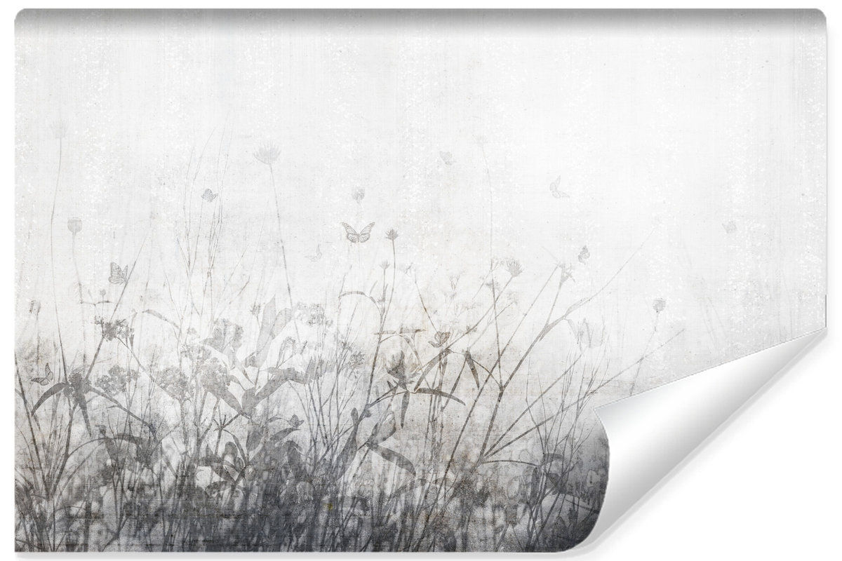 Fototapeta Do Salonu ABSTRAKCJA Kwiaty Polne Beton Rośliny 405cm x 270cm - Muralo | Sklep EMPIK.COM