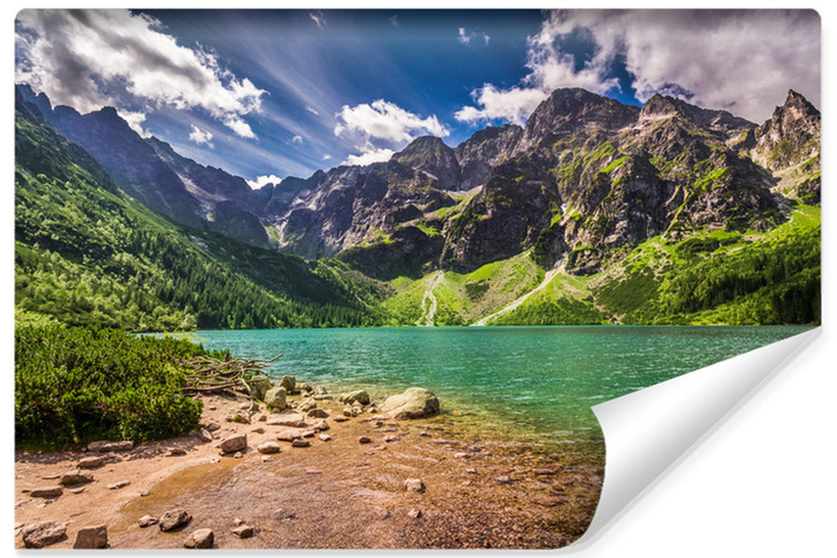 Fototapeta Do Salonu Jezioro Morskie Oko w Tatrach Pejzaż Efekt 3D 405cm x 270cm - Muralo ...