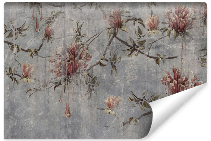 Fototapeta Do Salonu Kwiaty Natura Abstrakcja Beton Mural 400cm X 280cm - Muralo | Sklep EMPIK.COM