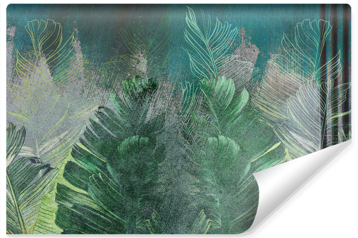 Fototapeta Do Salonu Liście Beton Abstrakcja Mural 360cm X 240cm - Muralo | Sklep EMPIK.COM