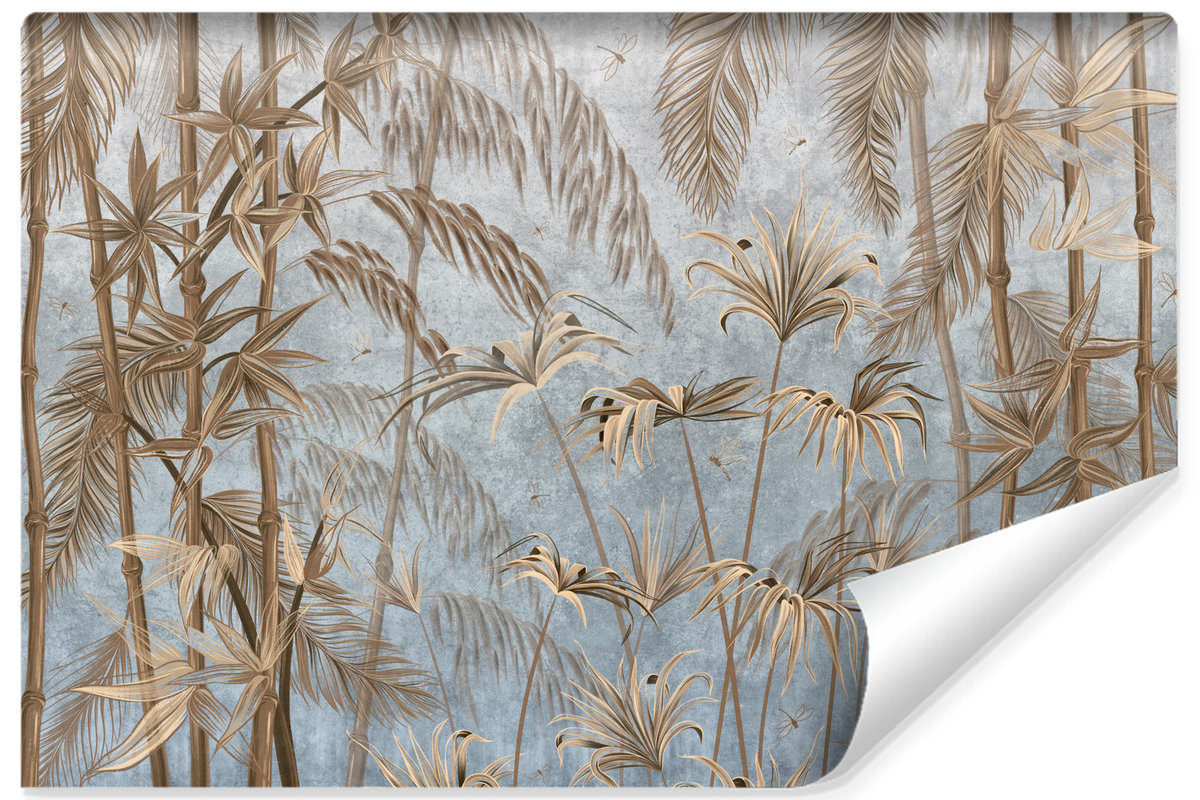 Fototapeta Do Salonu Liście Tropikalne Abstrakcja Beton Mural 360cm X 240cm - Muralo | Sklep ...