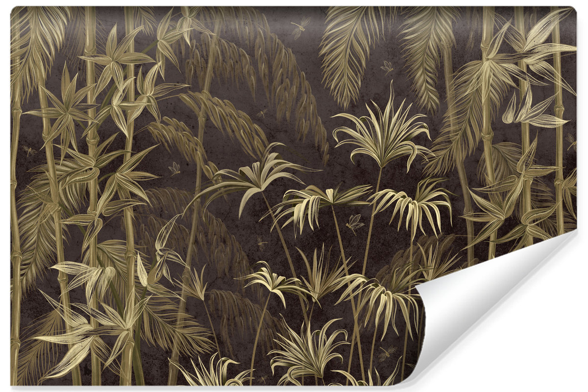 Fototapeta Do Salonu Liście Tropikalne Abstrakcja Beton Mural 360cm X 240cm - Muralo | Sklep ...