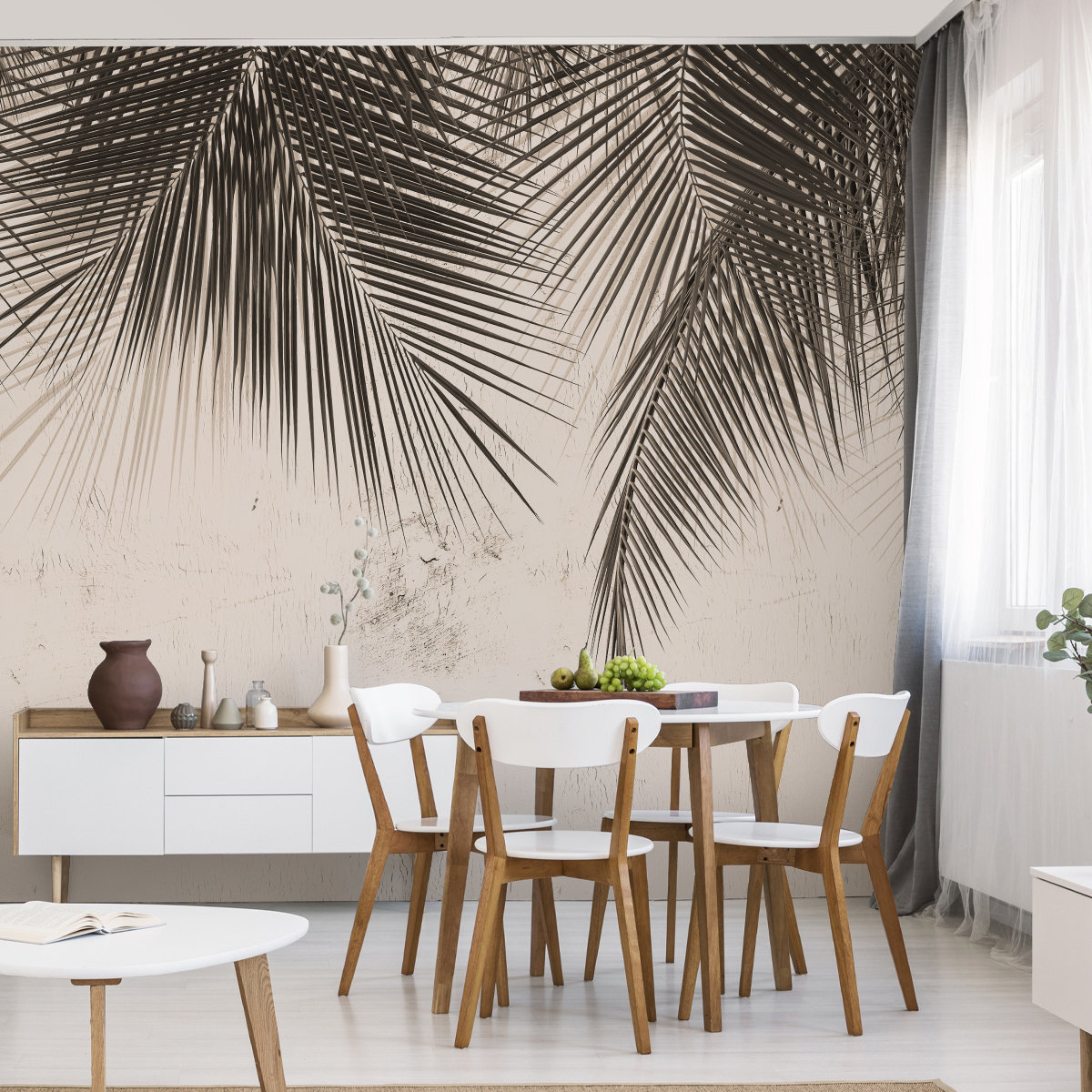 Fototapeta Do Salonu Liście Tropikalne Natura Beton Abstrakcja 368cm X 254cm - Muralo | Sklep ...