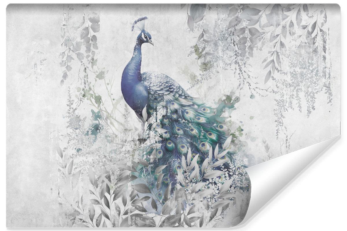 Fototapeta Do Salonu Paw Ptak Abstrakcja Beton Liście Mural 270cm X ...