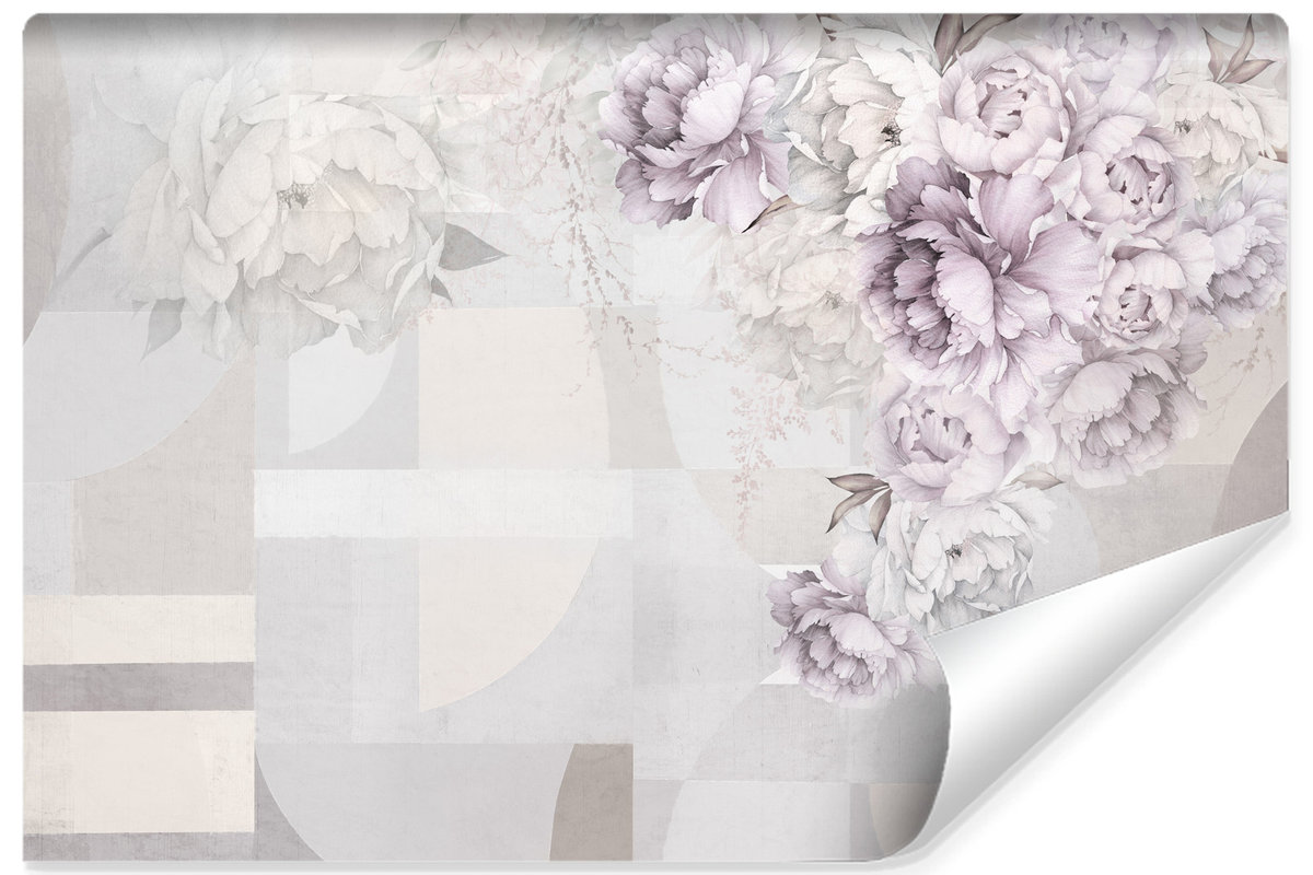 Fototapeta Do Salonu Peonie Piwonie Wzór Geometryczny Abstrakcja 405cm X 270cm - Muralo | Sklep ...