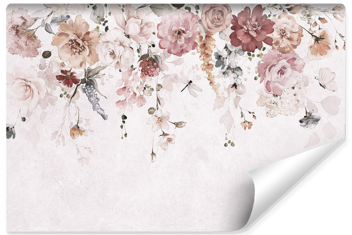 Fototapeta Do Salonu Rośliny Polne Kwiaty Beton Abstrakcja 450cm X 300cm - Muralo | Sklep EMPIK.COM