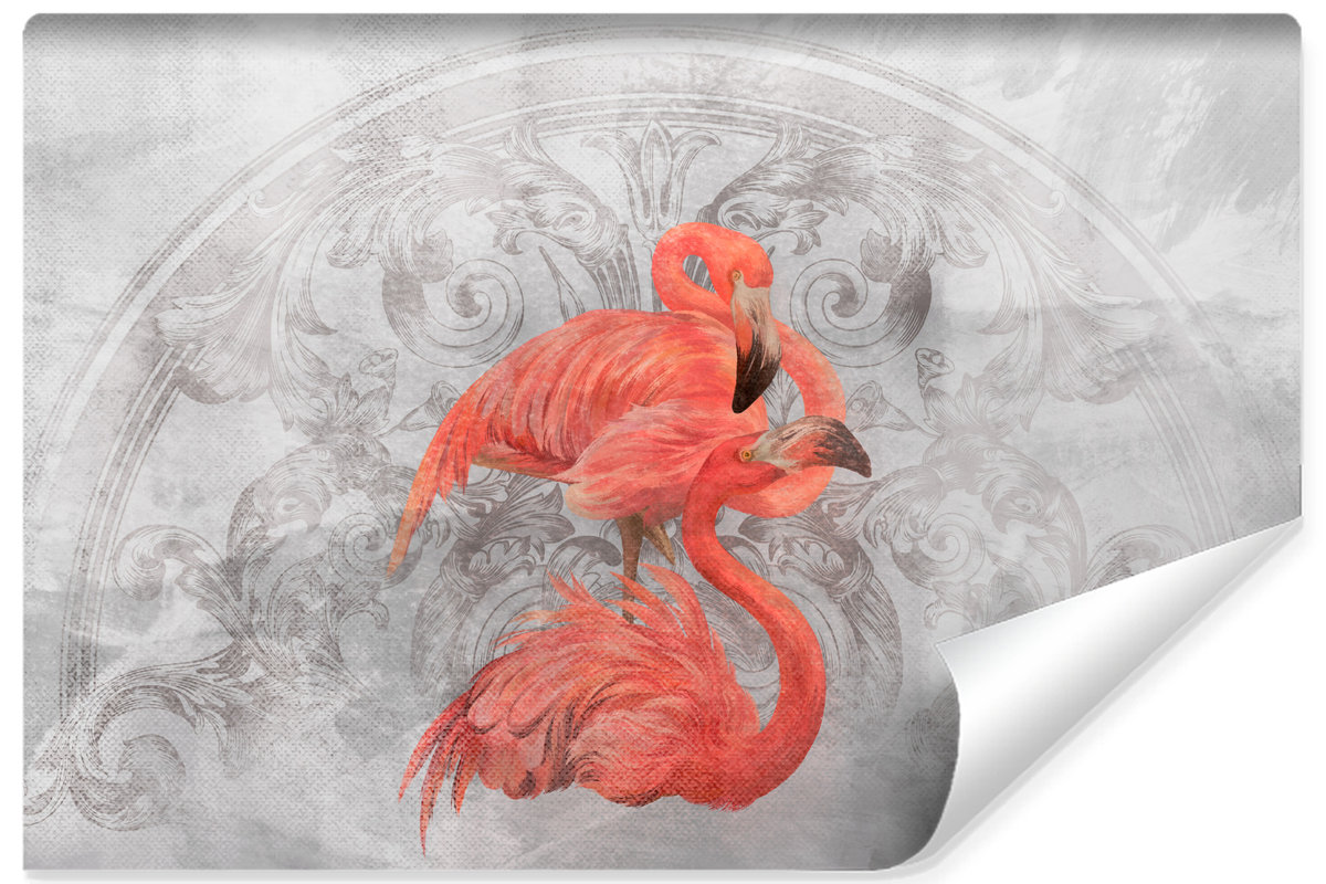 Fototapeta Do Sypialni Flamingi Beton Mural Abstrakcja Ornamenty 450cm X 300cm - Muralo | Sklep ...