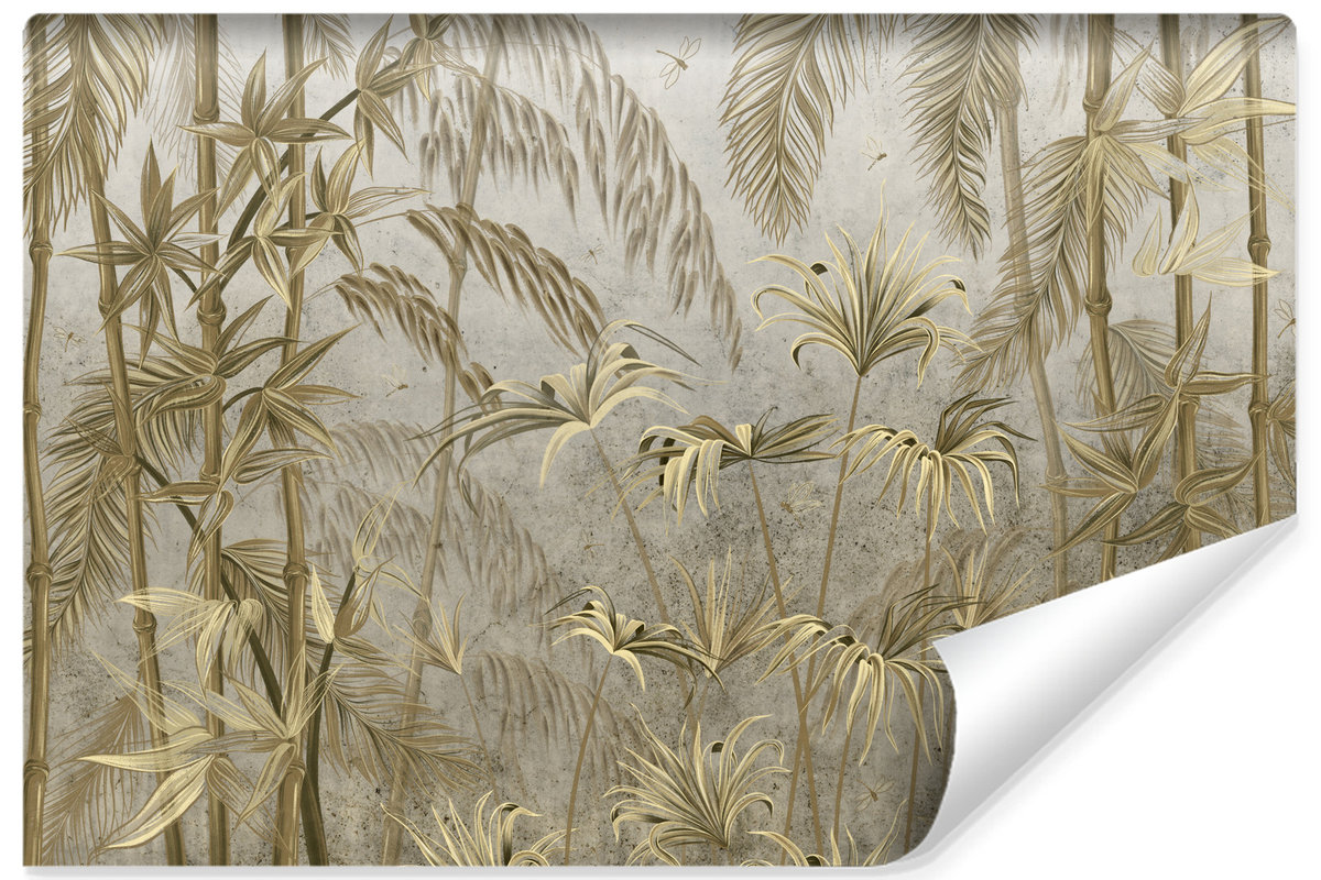 Fototapeta Do Sypialni Liście TROPIKALNE Abstrakcja Beton Mural 315cm x 210cm - Muralo | Sklep ...