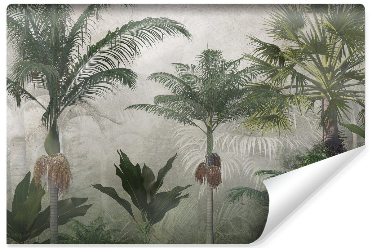 Fototapeta Drzewa Palmowe Las Tropikalne Rośliny Beton Mural 315cm X 210cm - Muralo | Sklep ...
