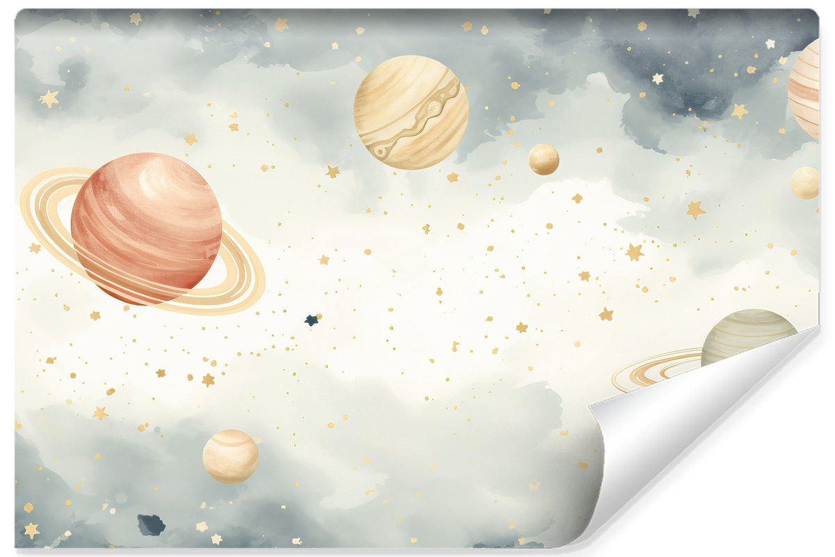 Fototapeta Dziecięca PLANETY Kosmos Gwiazdy Styl Boho Niebo 270cm x 180cm - Muralo | Sklep EMPIK.COM