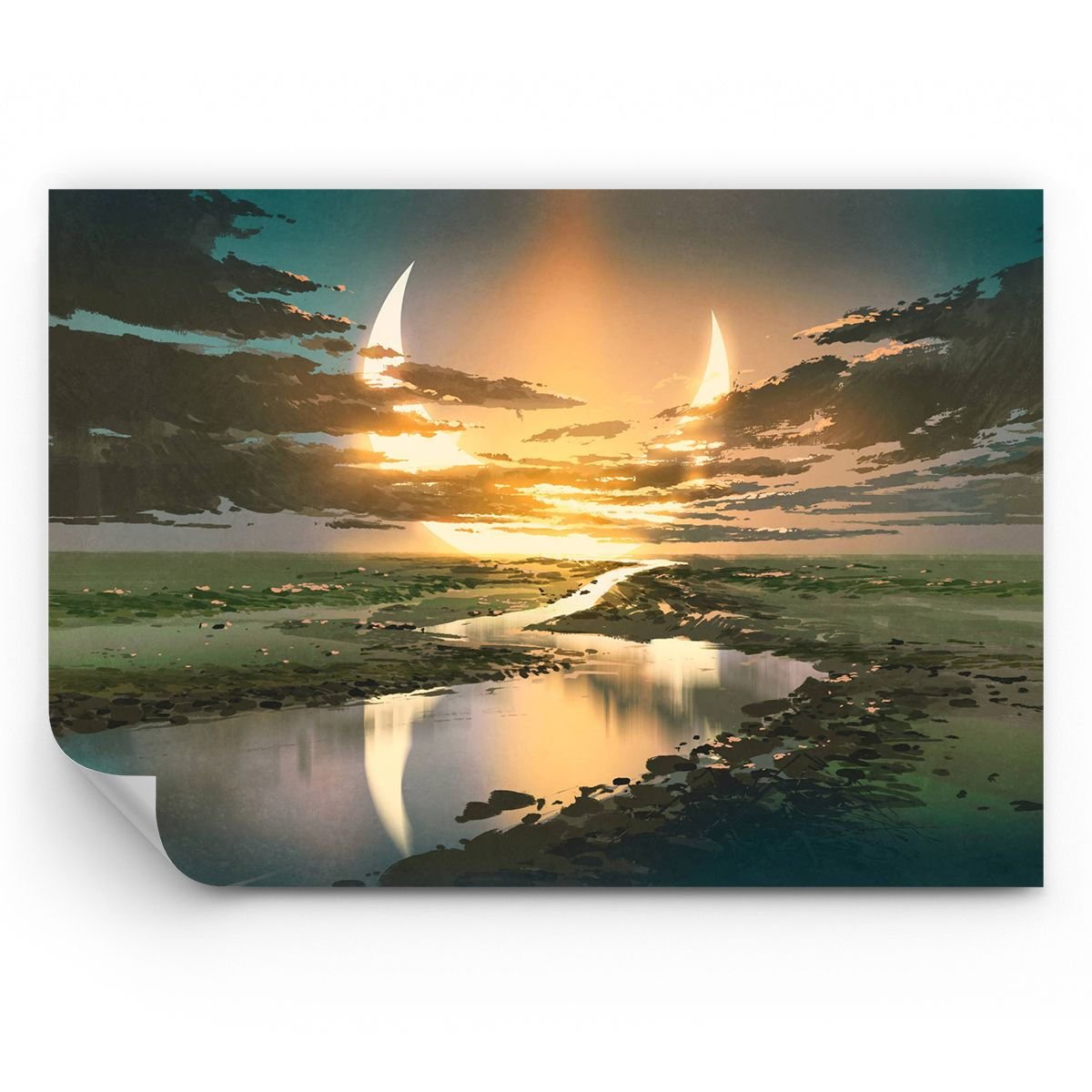 FOTOTAPETA Krajobraz, Księżyc, Fantasy TAPETA NA ŚCIANĘ DO SYPIALNI ...