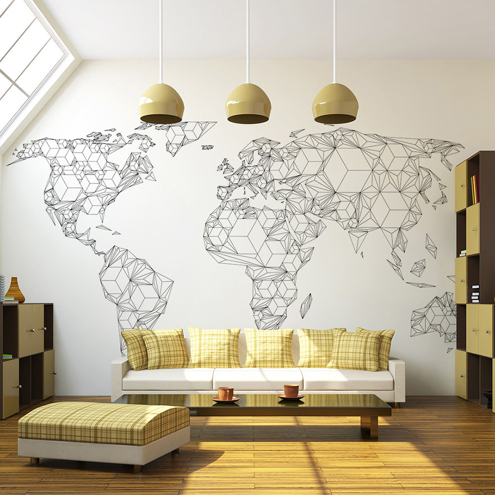 Fototapeta - Map of the World - white solids 400x309 Standard Płótno ...