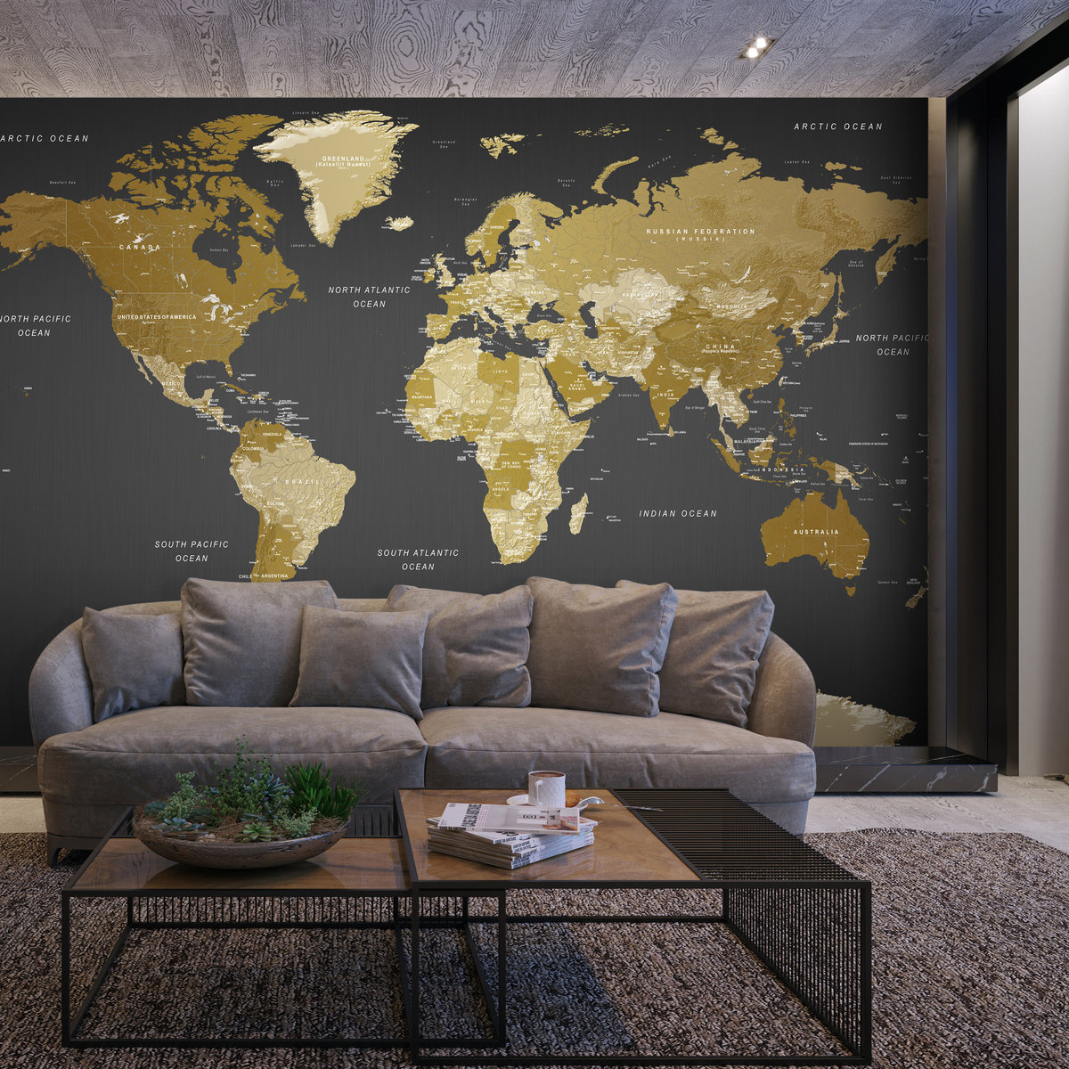 Fototapeta - Mapa Ĺ›wiata: Nowoczesna geografia 250x175 Standard Płótno ...
