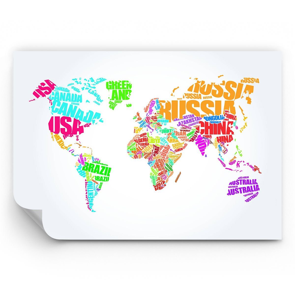 FOTOTAPETA Mapa Świata, Grafika, Kontynenty TAPETA NA ŚCIANĘ DO ...