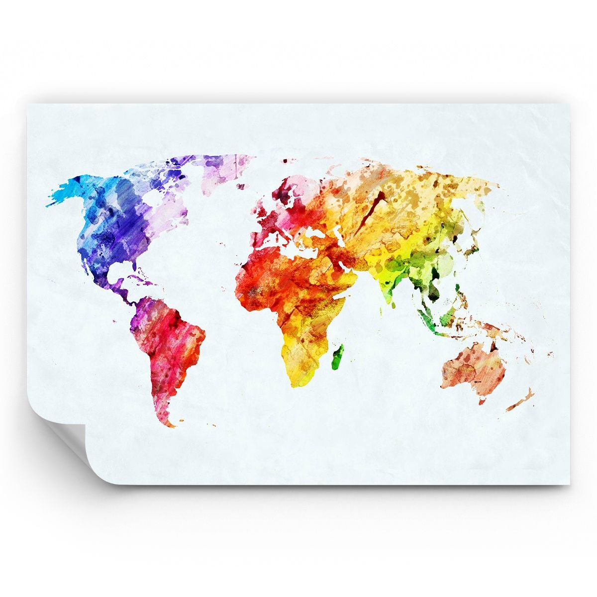 FOTOTAPETA Mapa Świata, Grafika, Kontynenty TAPETA NA ŚCIANĘ DO ...