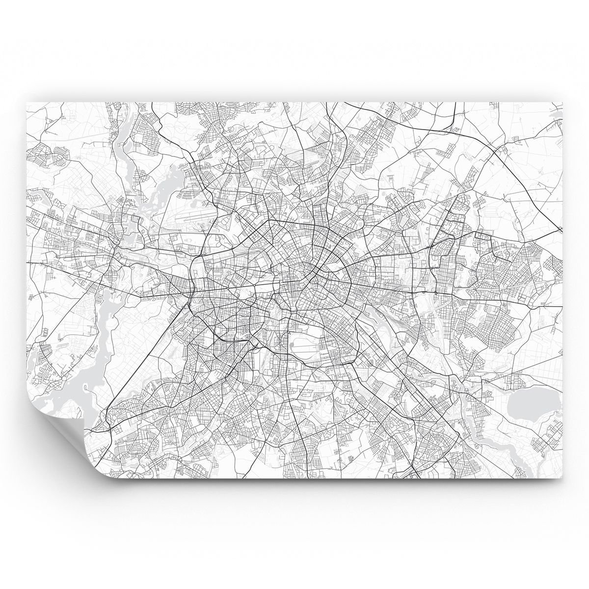 FOTOTAPETA Miasto, Mapa Miasta, Berlin TAPETA NA ŚCIANĘ DO SYPIALNI ...