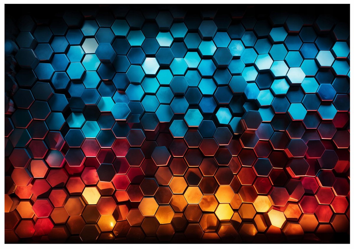 FOTOTAPETA MŁODZIEŻOWA HEKSAGONY 3D DLA CHŁOPCA TAPETA NA ŚCIANĘ ...