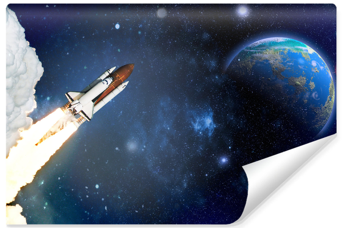Fototapeta Młodzieżowa Rakieta Ziemia Planeta Kosmos Gwiazdy 300cm X 210cm - Muralo | Sklep ...