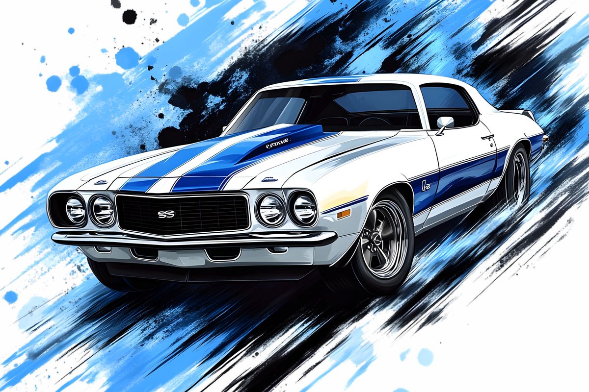 Fototapeta samochód auto Chevrolet Camaro muscle car szkic 290g Nr ...