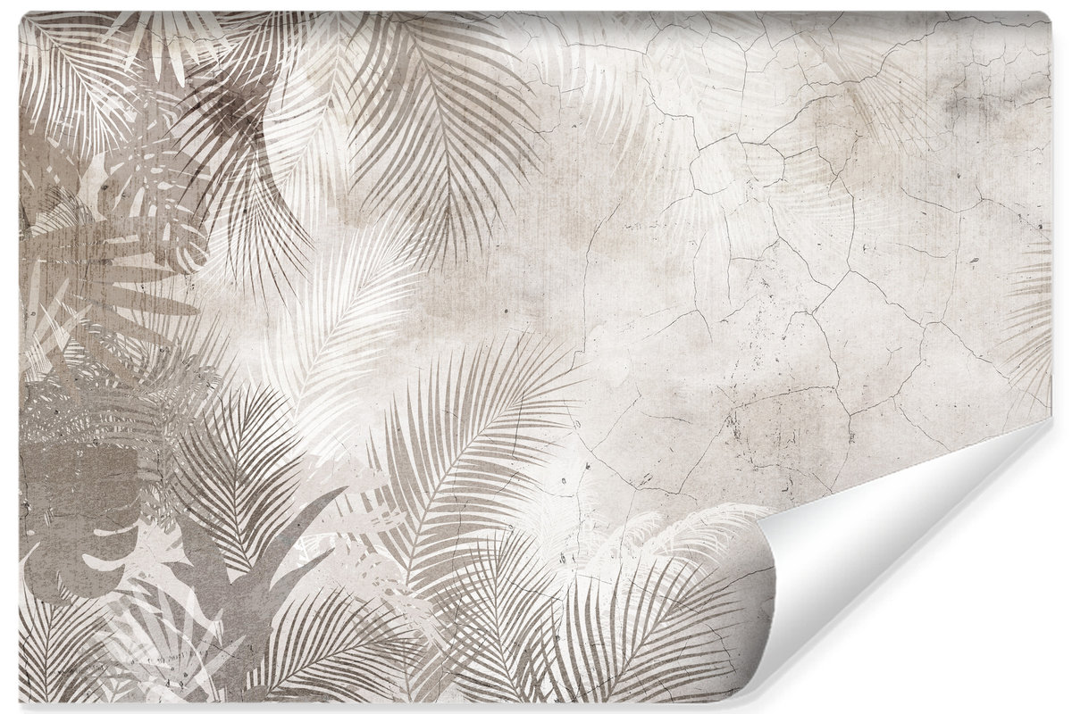 Fototapeta Ścienna BETON Liście Tropikalne Abstrakcja Mural 270cm x 180cm - Muralo | Sklep EMPIK.COM