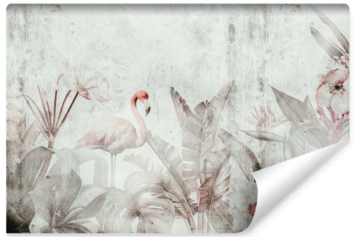Fototapeta Ścienna Do Salonu BETON Abstrakcja Flamingi Ptaki Mural 300cm x 210cm - Muralo ...