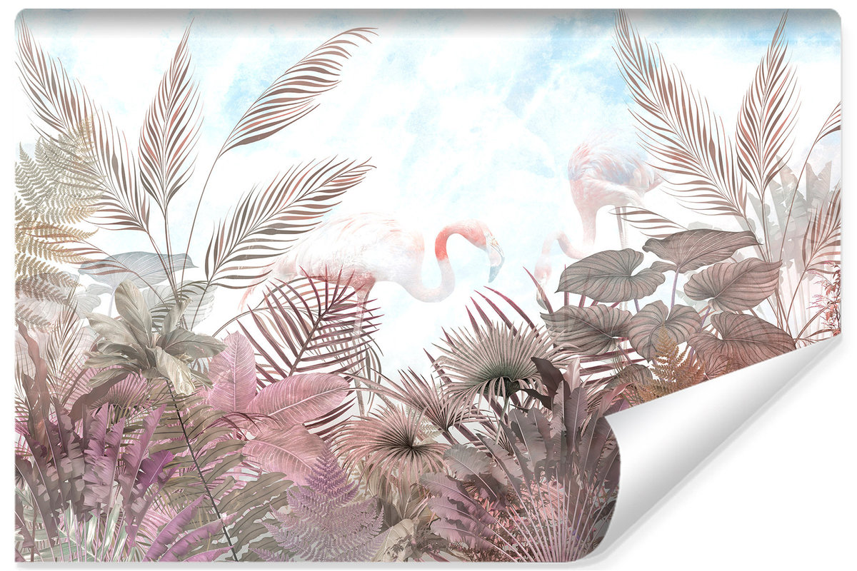 Fototapeta Ścienna Flamingi ROŚLINY Natura Niebo Abstrakcja 360cm x 240cm - Muralo | Sklep EMPIK.COM